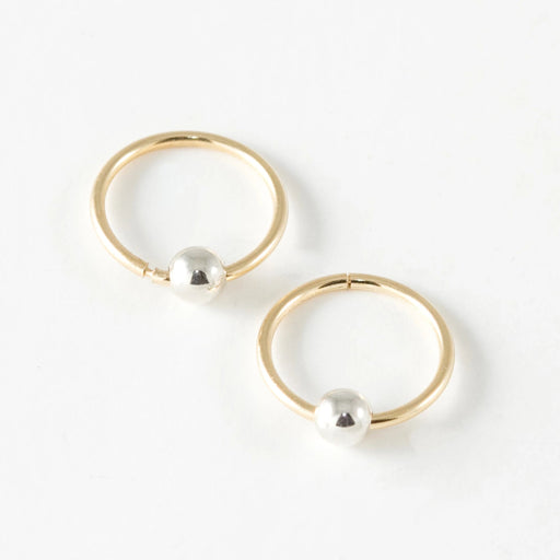 Small Yellow Gold Hoop Sleeper Earrings | Camillette